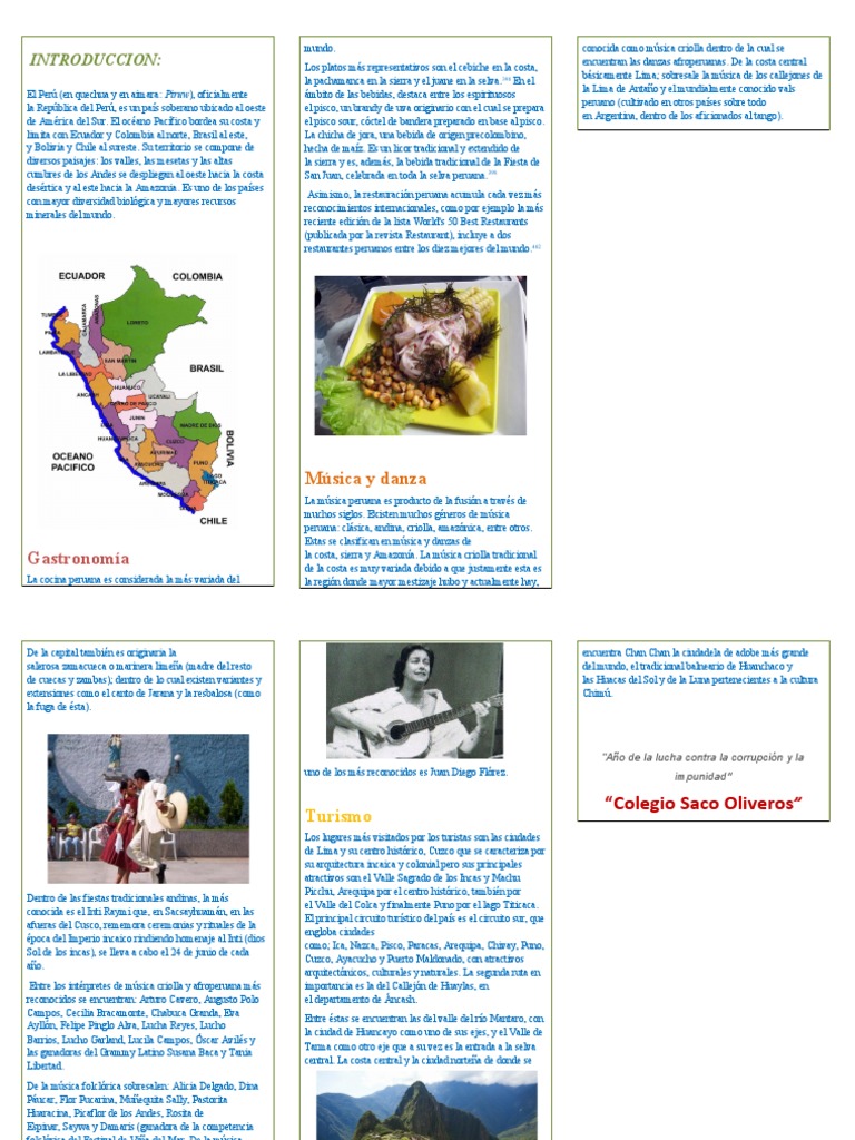 Tríptico Del Perú | Descargar gratis PDF | Perú | Andes