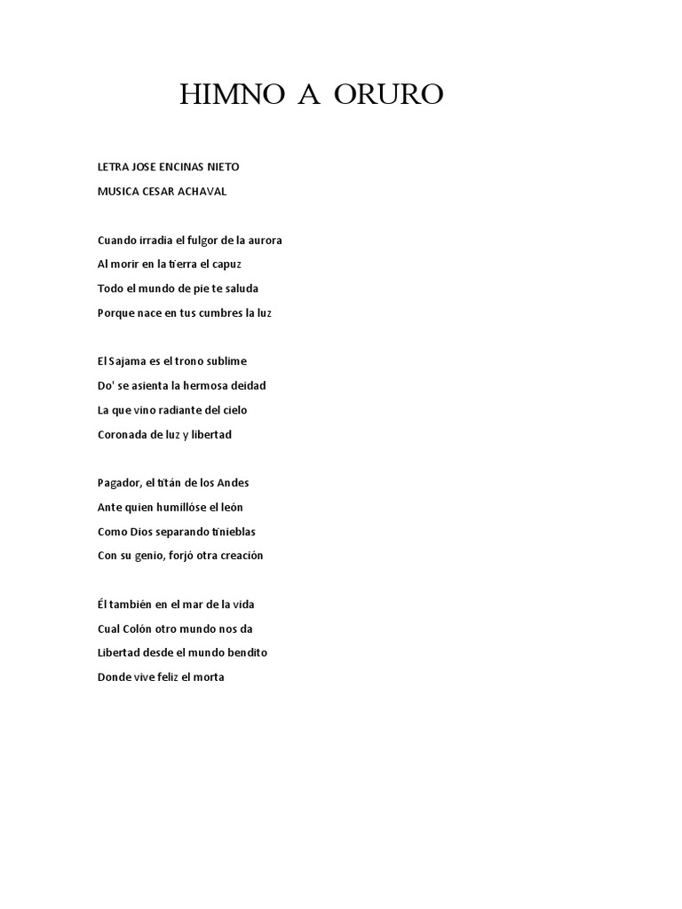 Himno A Oruro | PDF