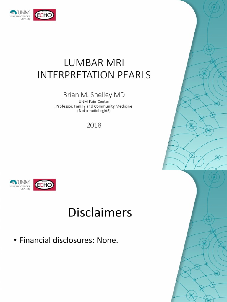 Lumbar Mri Interpretation Pearls | PDF | Vertebral Column | Vertebra