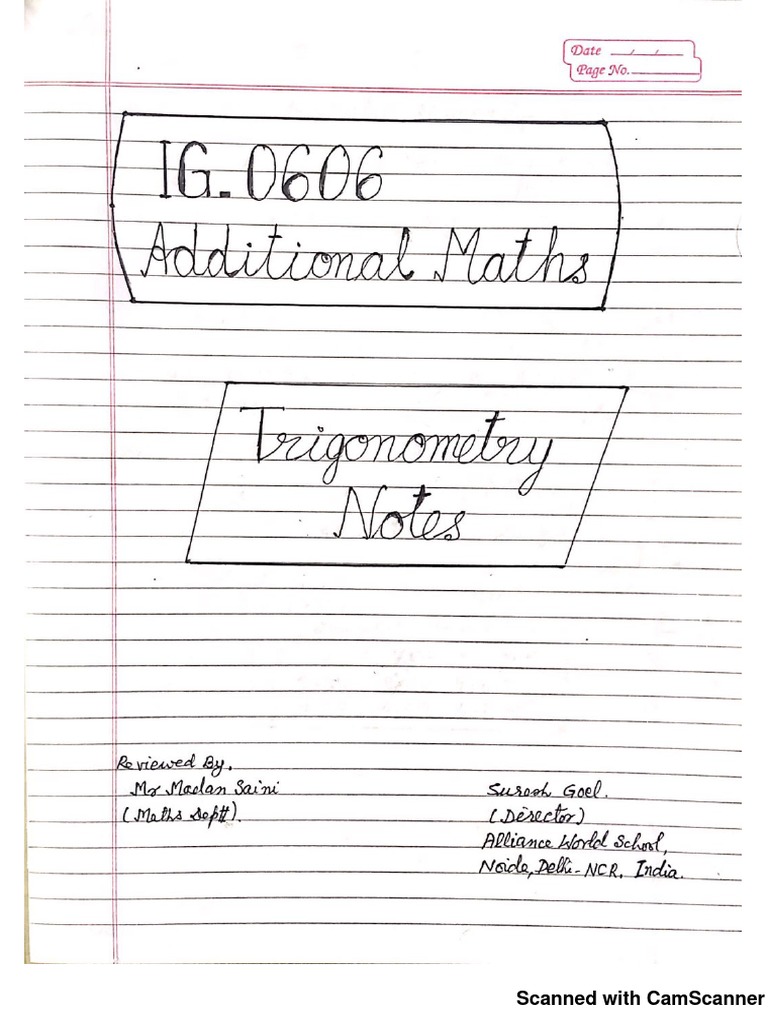 Ig 0606 Trigonometry Notes | PDF