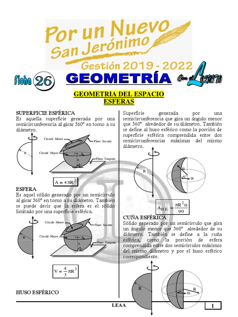 26 Geometria Del Espacio Esferas | Descargar gratis PDF | Esfera ...