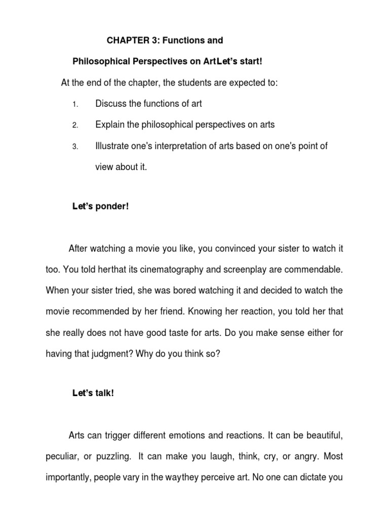 CHAPTER 3 Functions and Philosophical Perspectives | PDF | Idea | Cognition CHAPTER 3 Functions and Philosophical Perspectives | PDF | Idea | Cognition