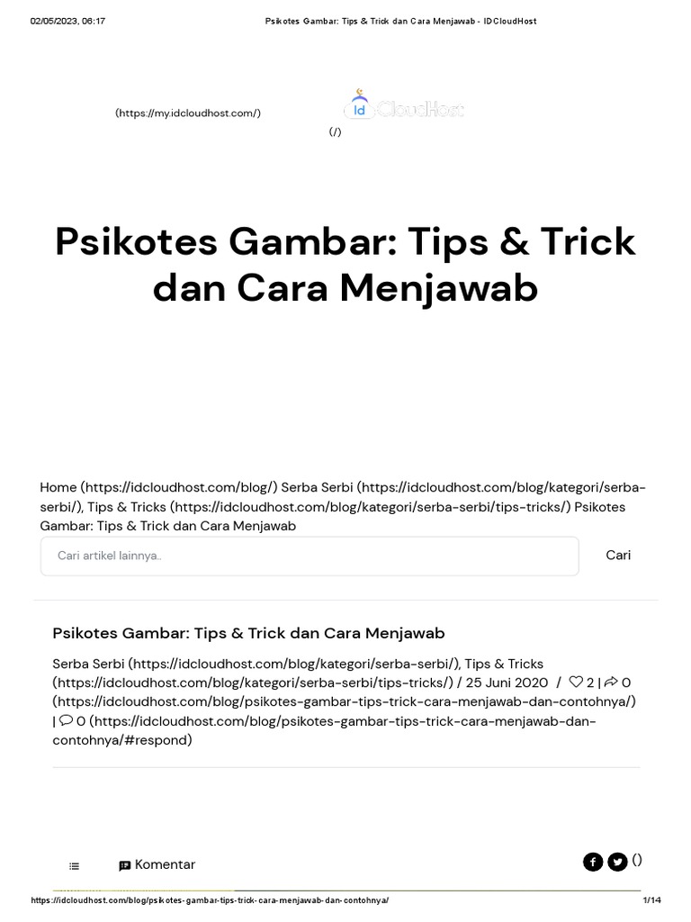 Psikotes Gambar - Tips & Trick Dan Cara Menjawab - IDCloudHost | PDF