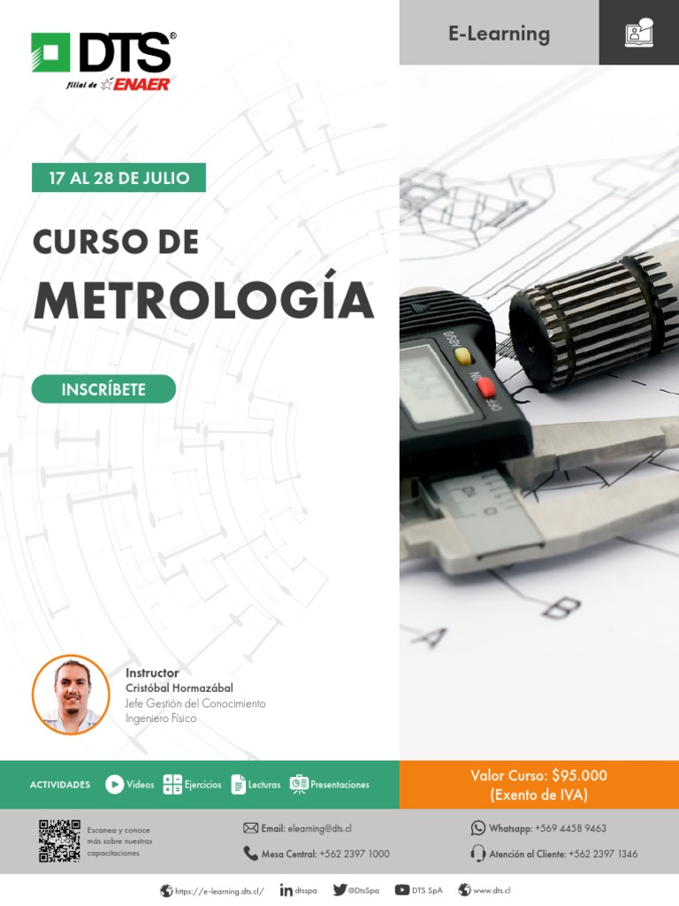 DTS Curso Metrologia 17 Al 28 Julio Brochure | PDF | Metrología ...