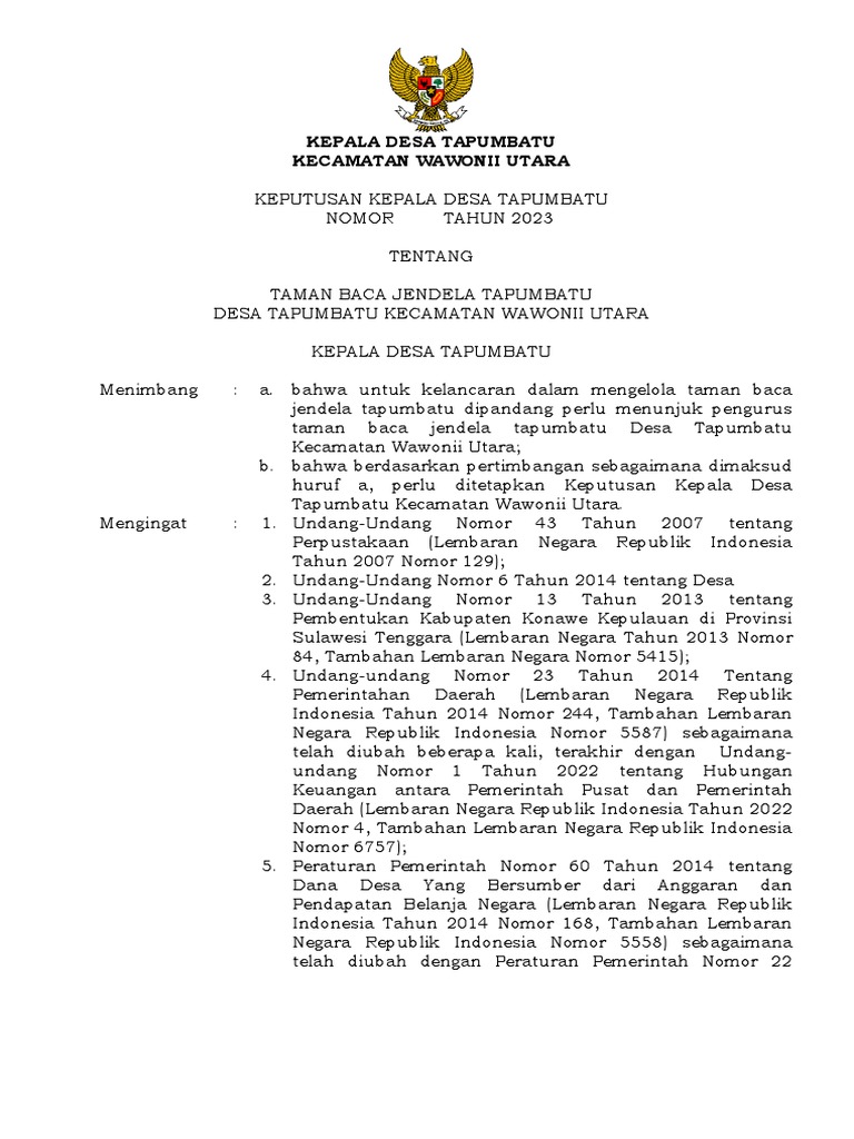 SK Tim Perpustakaan | PDF