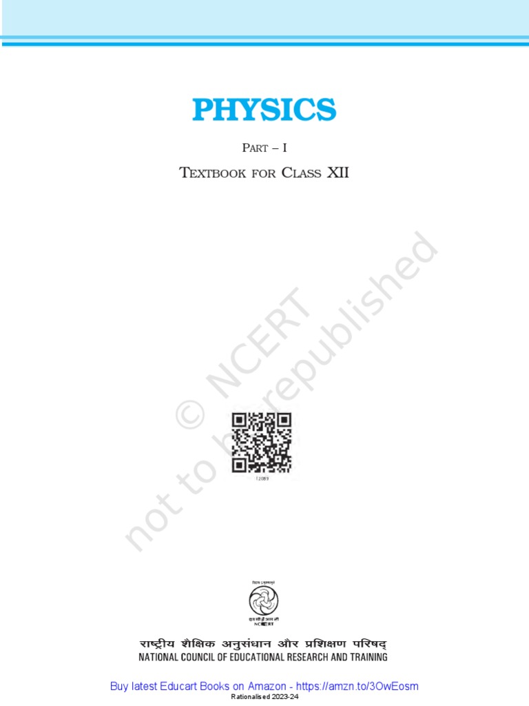 NCERT Class 12 Physics Book (Part I) | PDF | Electric Charge | Magnetic ...