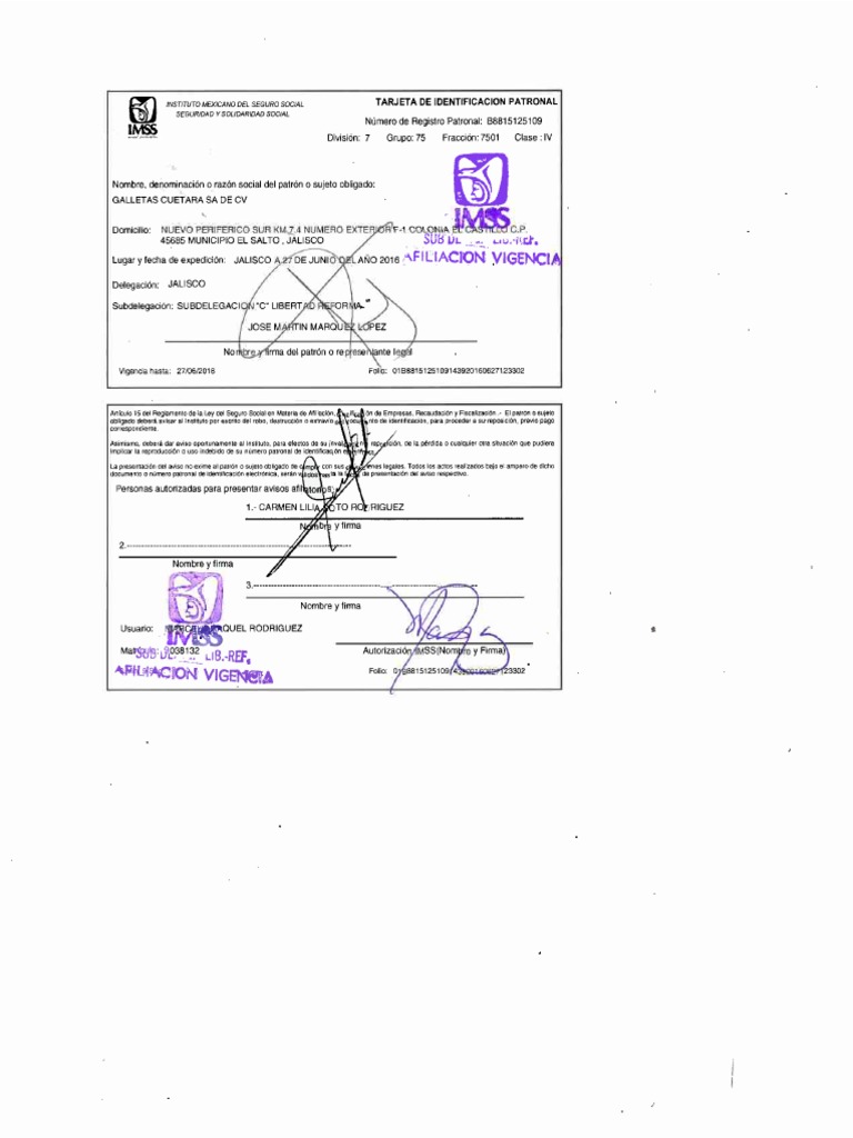 Registro Patronal Cuetara | PDF Registro Patronal Cuetara | PDF