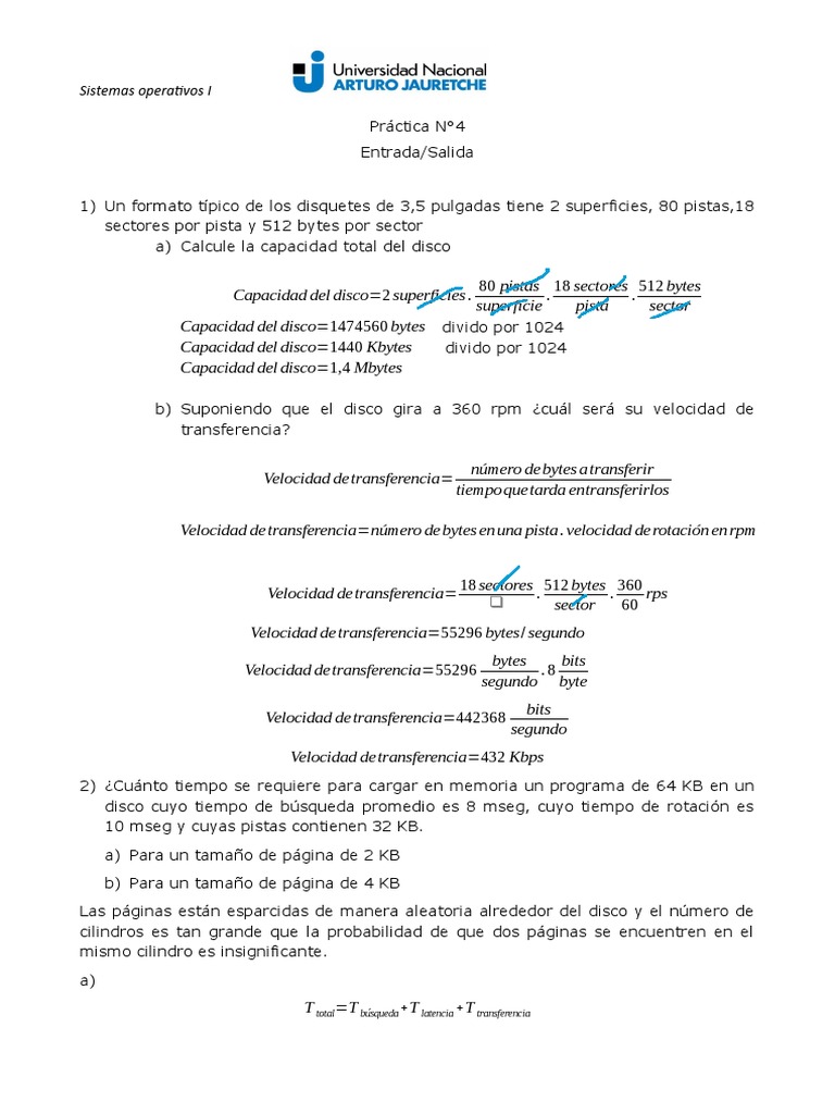 4 - Práctica Nro 4 Resuelta-Nva | PDF | De entrada y salida | Disco duro