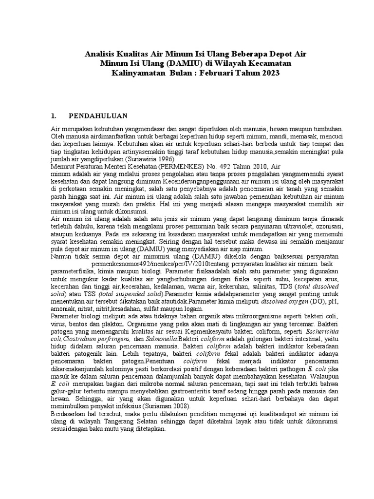 Laporan ARKL Pada Damiu | PDF