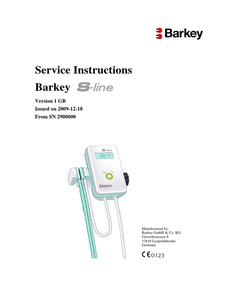 (Barkey) S-Line Service Manual | PDF | Thermometer | Electrical Connector