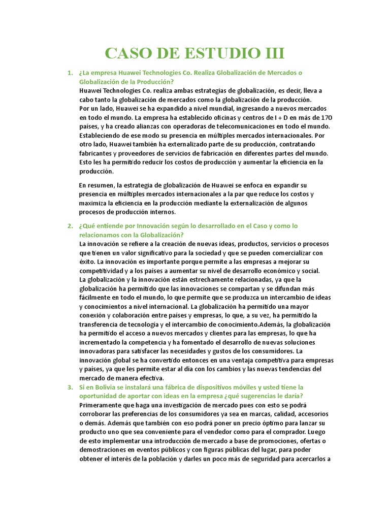 Caso de Estudio III | PDF