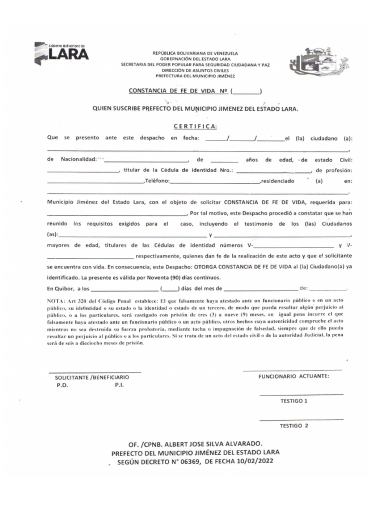 Fe de Vida | PDF