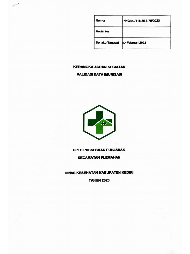 Kak Validasi Data Imunisasi 2023 | PDF