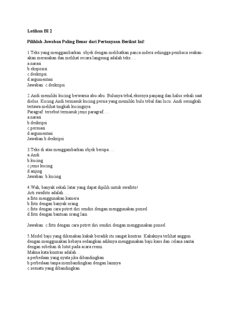 Latihan BI 2 | PDF