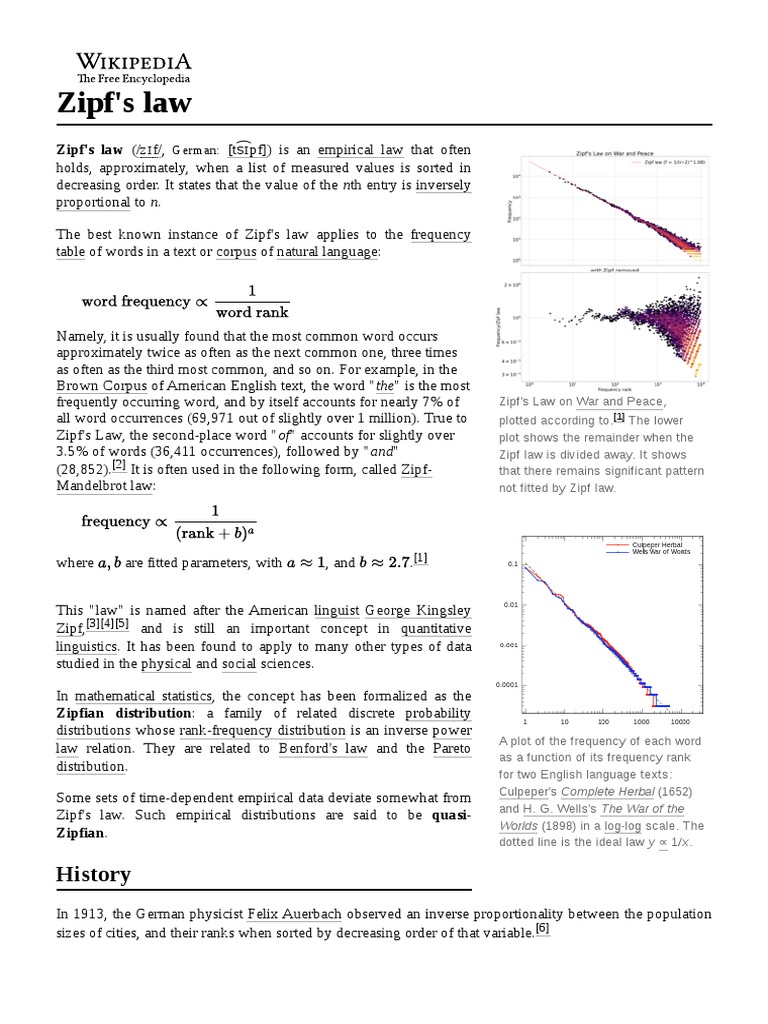 Zipf's Law | PDF