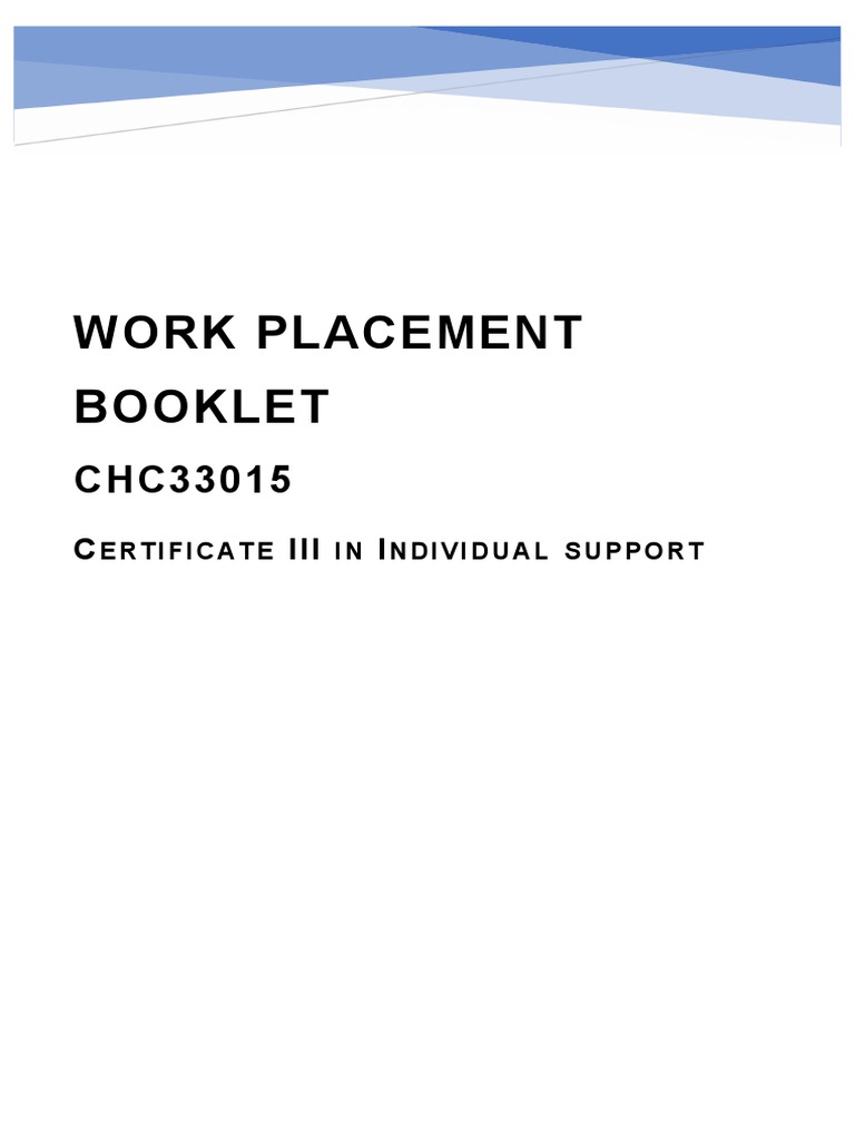 Chc33015 Workplacement Logbook | PDF