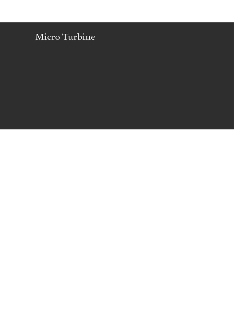 Micro Turbines Overview | PDF