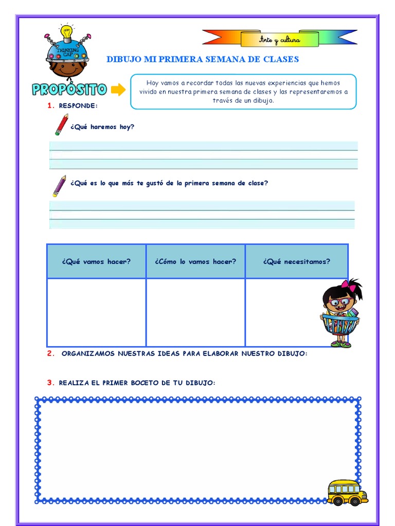 Dibujo de la Primera Semana Escolar | PDF