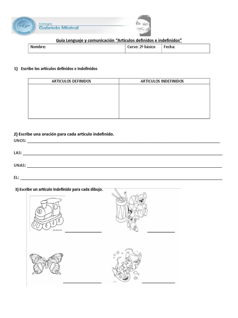 GUÍA Articulos-Definidos-e-Indefinidos | PDF