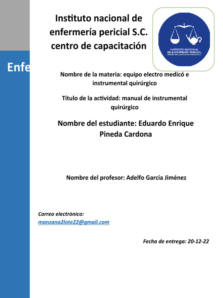 Manual de Instrumental Quirúrgico | PDF | Acero inoxidable | Acero