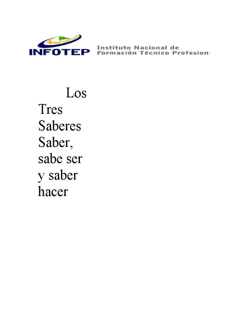 Los Tres Saberes Saber, Hacer y Ser | PDF
