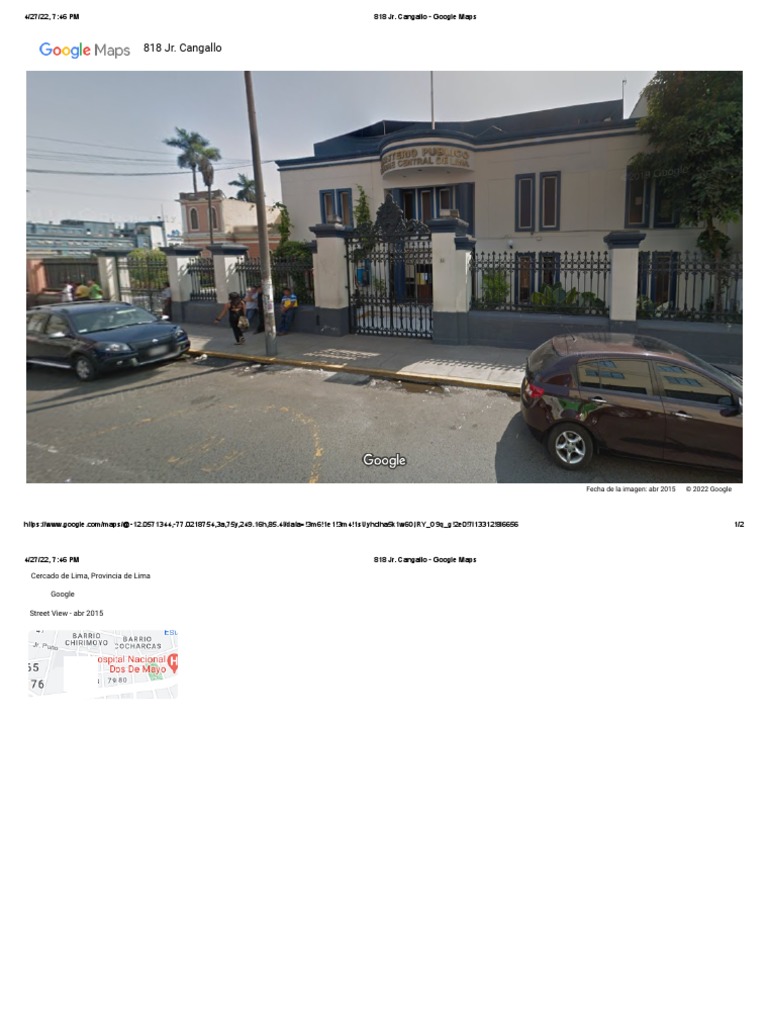 818 Jr. Cangallo - Google Maps | PDF