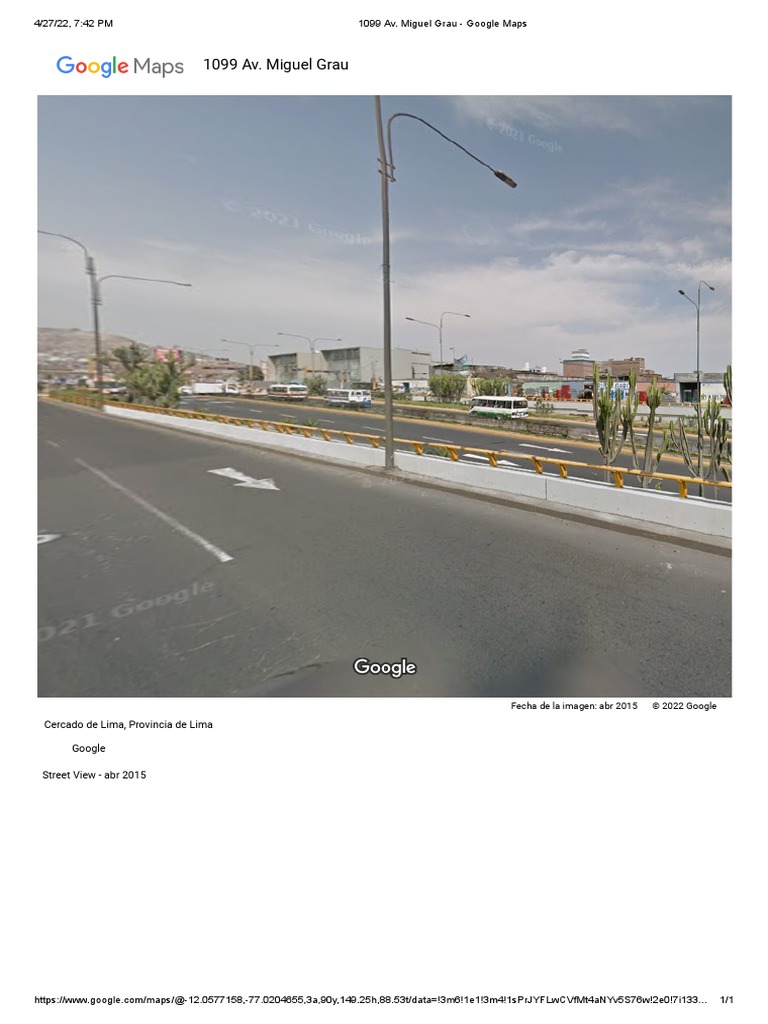 1099 Av. Miguel Grau - Google Maps | PDF
