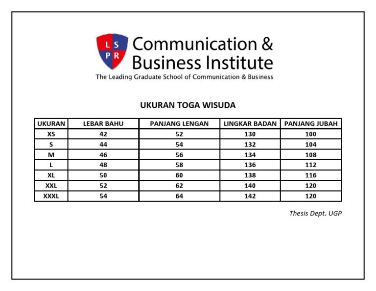 Ukuran Toga Wisuda | PDF