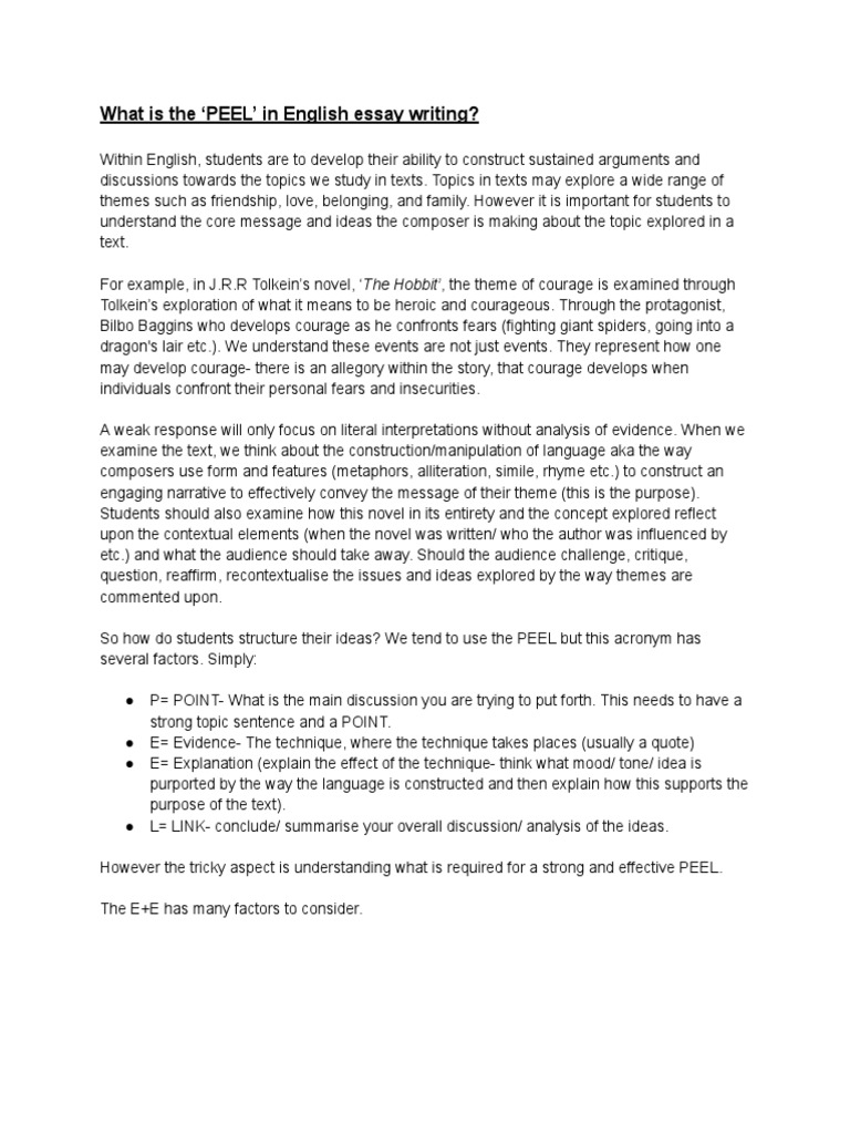 PEEL Paragraph Guide | PDF | Metaphor | Mood (Psychology)