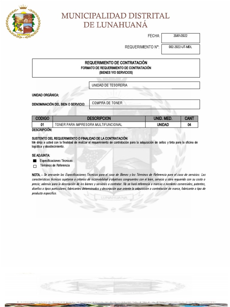 Modelo Req Toner | PDF | Impresora (Computación)