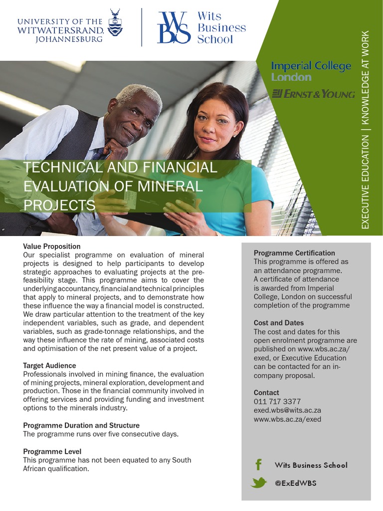 Technical and Financial Evaluation of Mineral Projects 2015 Brochure ...