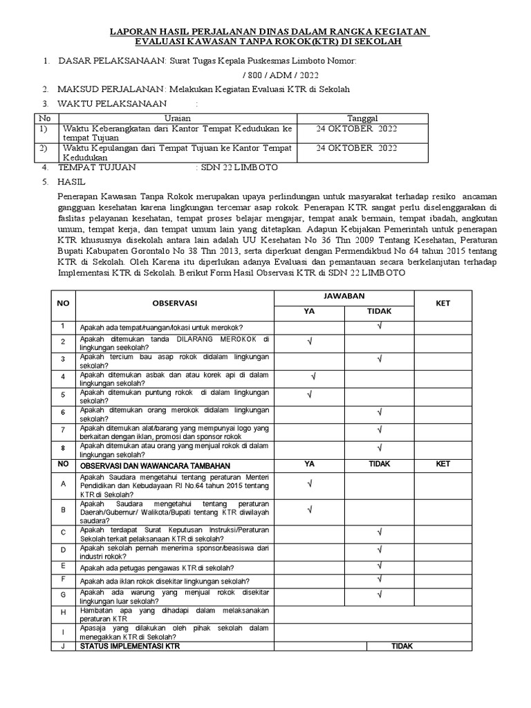 Laporan Hasil KTR 2022 | PDF