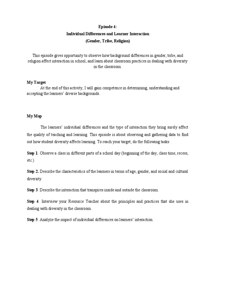 FS 1 - Episode 4 | PDF | Learning | Classroom