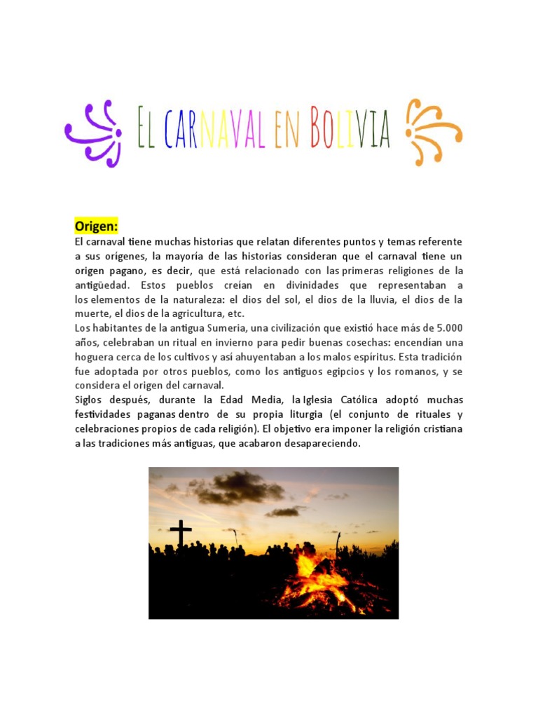 Carnaval En Bolivia Pdf Carnaval