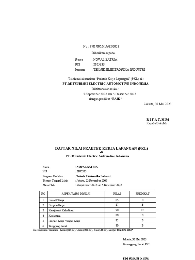 Sertifikat PKL RPL Yogi | PDF