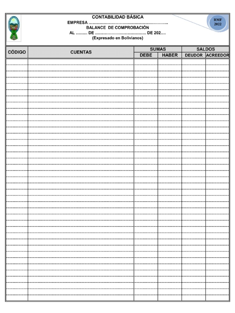 Formato Balance de Comprobacion-1 | PDF