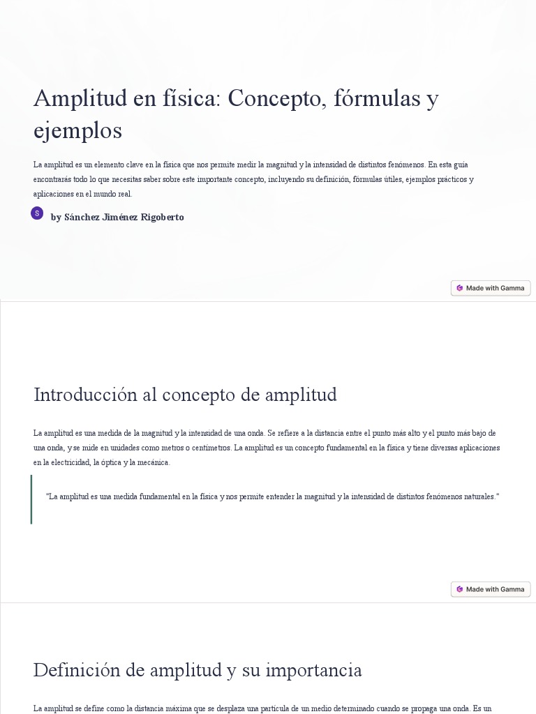 Amplitud en Fisica Concepto Formulas y Ejemplos | PDF | Olas | Sonido