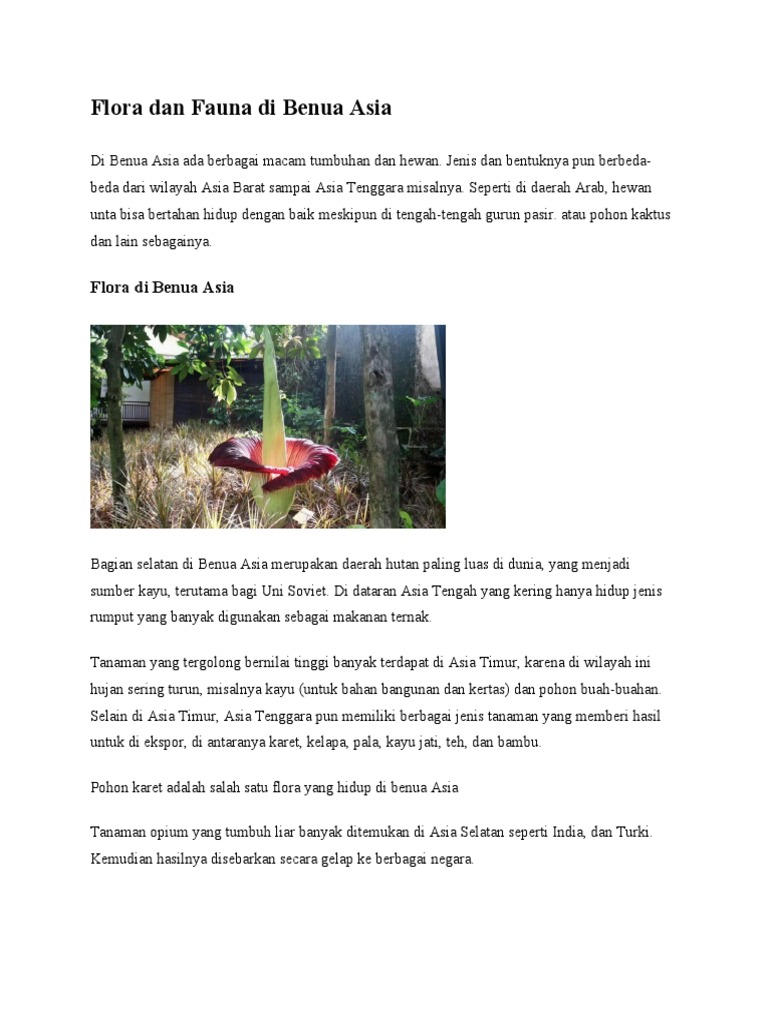 Keragaman Flora dan Fauna Asia | PDF