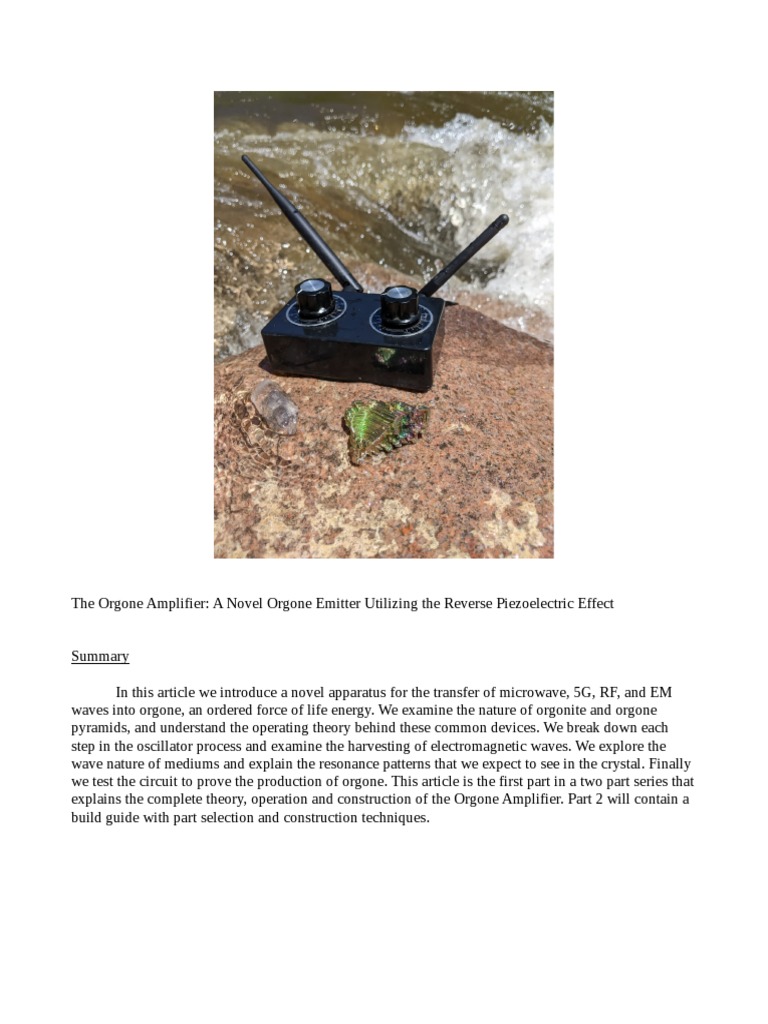 The Orgone Amplifier A Novel Orgone Emit | PDF
