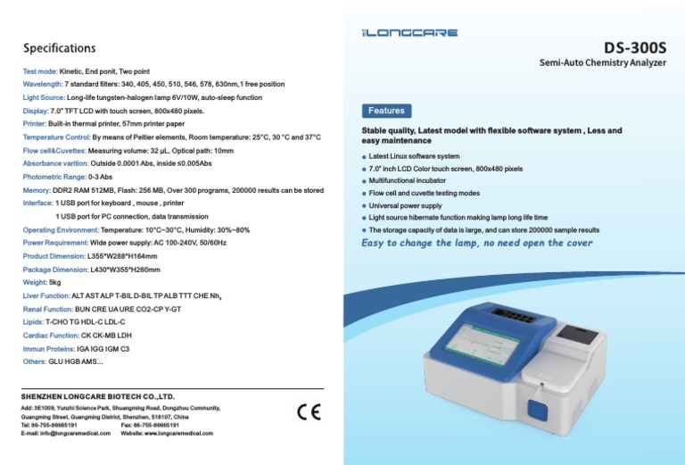 DS-300S Semi-Automatic Analyzer | PDF | Computer Engineering | Computer ...