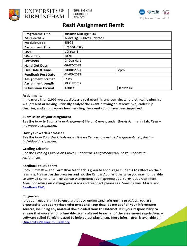 Supplementary Assignment Remit - 2022-23 | PDF