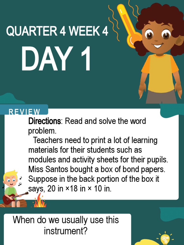 G5Q4 Week 4 Math | PDF | Thermometer | Fahrenheit