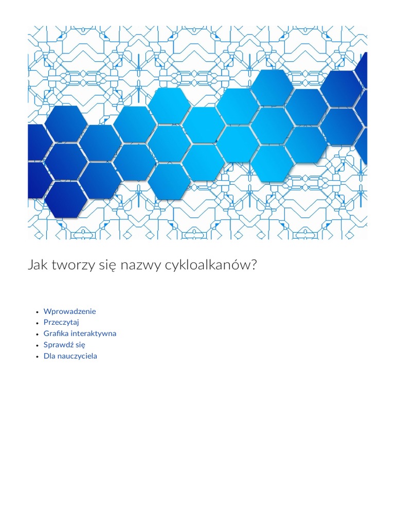 Jak Tworzy Sie Nazwy Cykloalkano | PDF