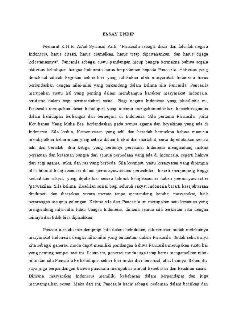 Essay Undip 2867 Chara | PDF