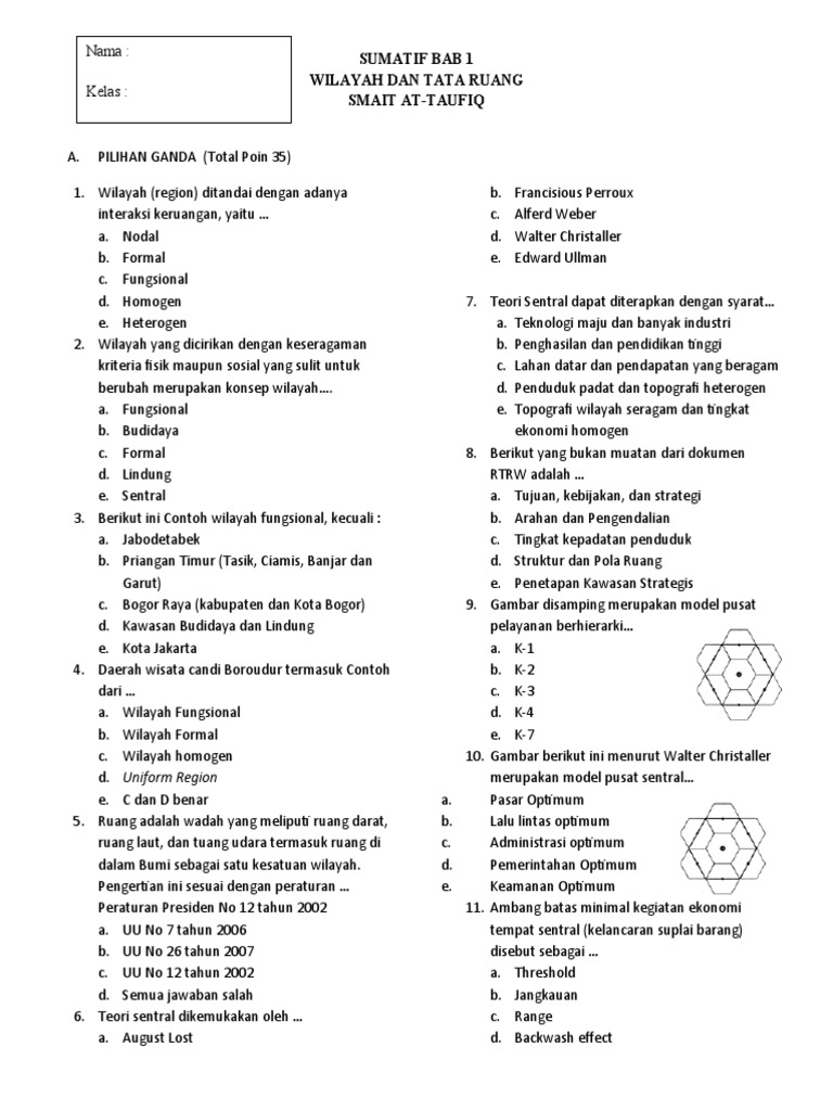 SUMATIF Bab 1 Geografi | PDF