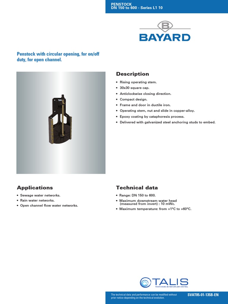 En Bayard Penstock L110B | PDF | Building Materials | Metals