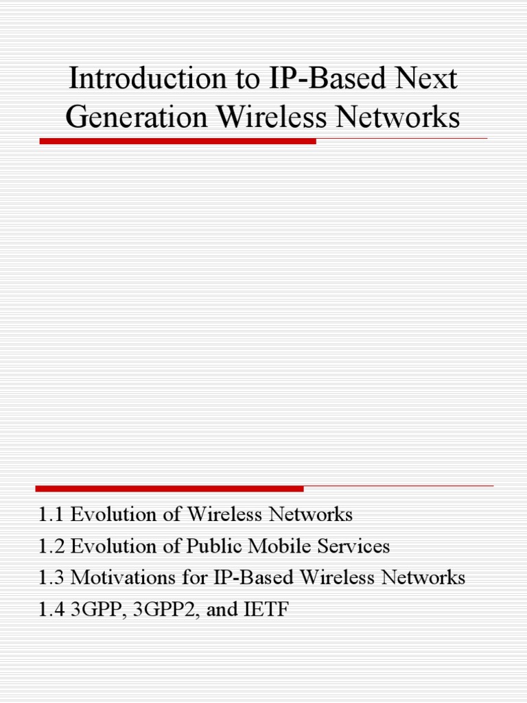 Introduction To IP-Based Next Generation Wireless Networks | PDF
