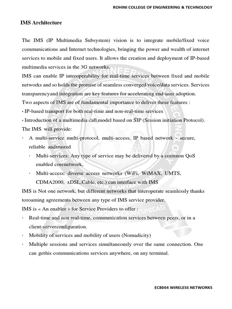 Ims Architecture | PDF | Ip Multimedia Subsystem | Session Initiation Protocol