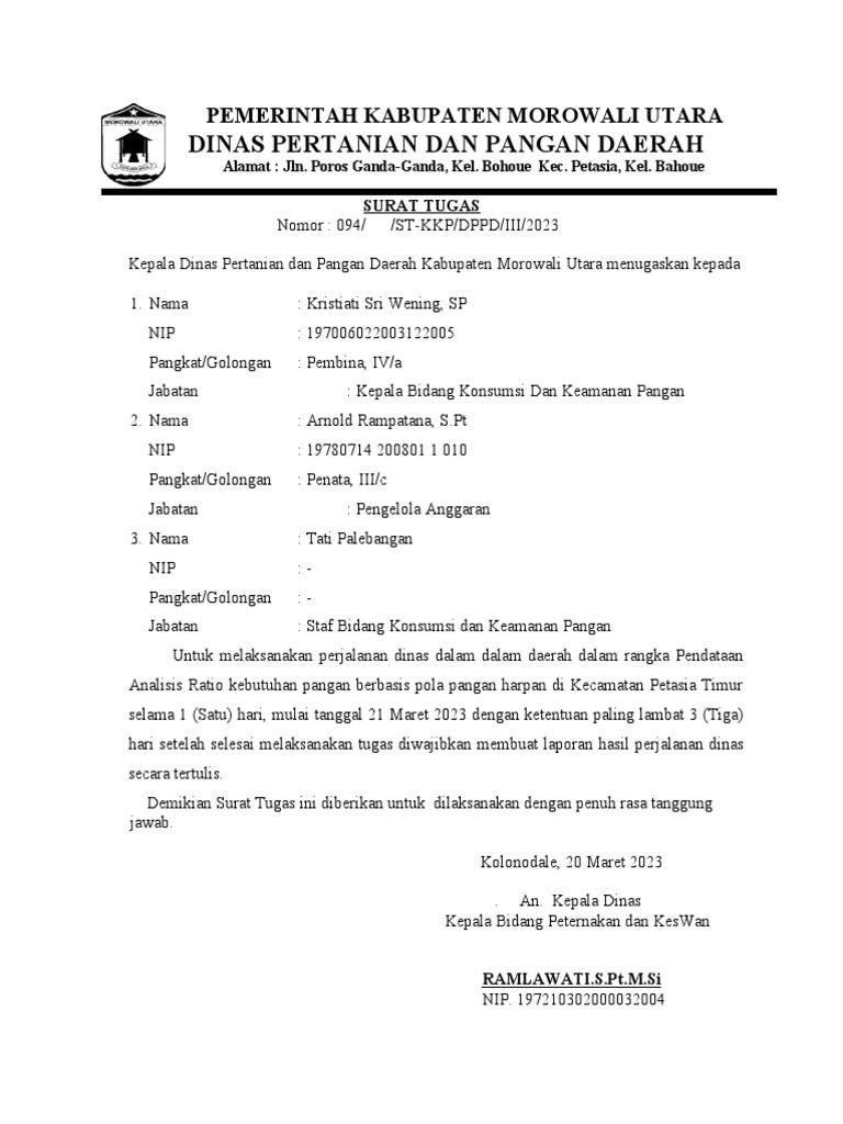 Surat Tugas KKP | PDF