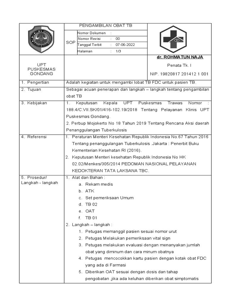 Pengambilan Obat TB | PDF